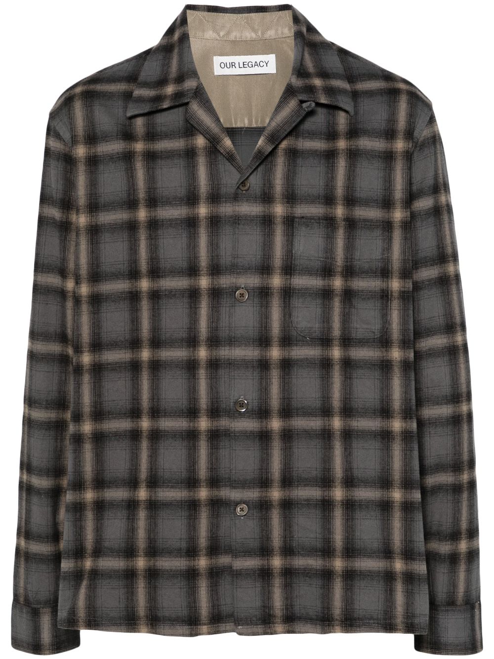 OUR LEGACY 24AW HEUSEN SHIRT チェックシャツ 48 Our Legacy Grey Heusen Shirt In Oyster Check Hairy Flannel - 18